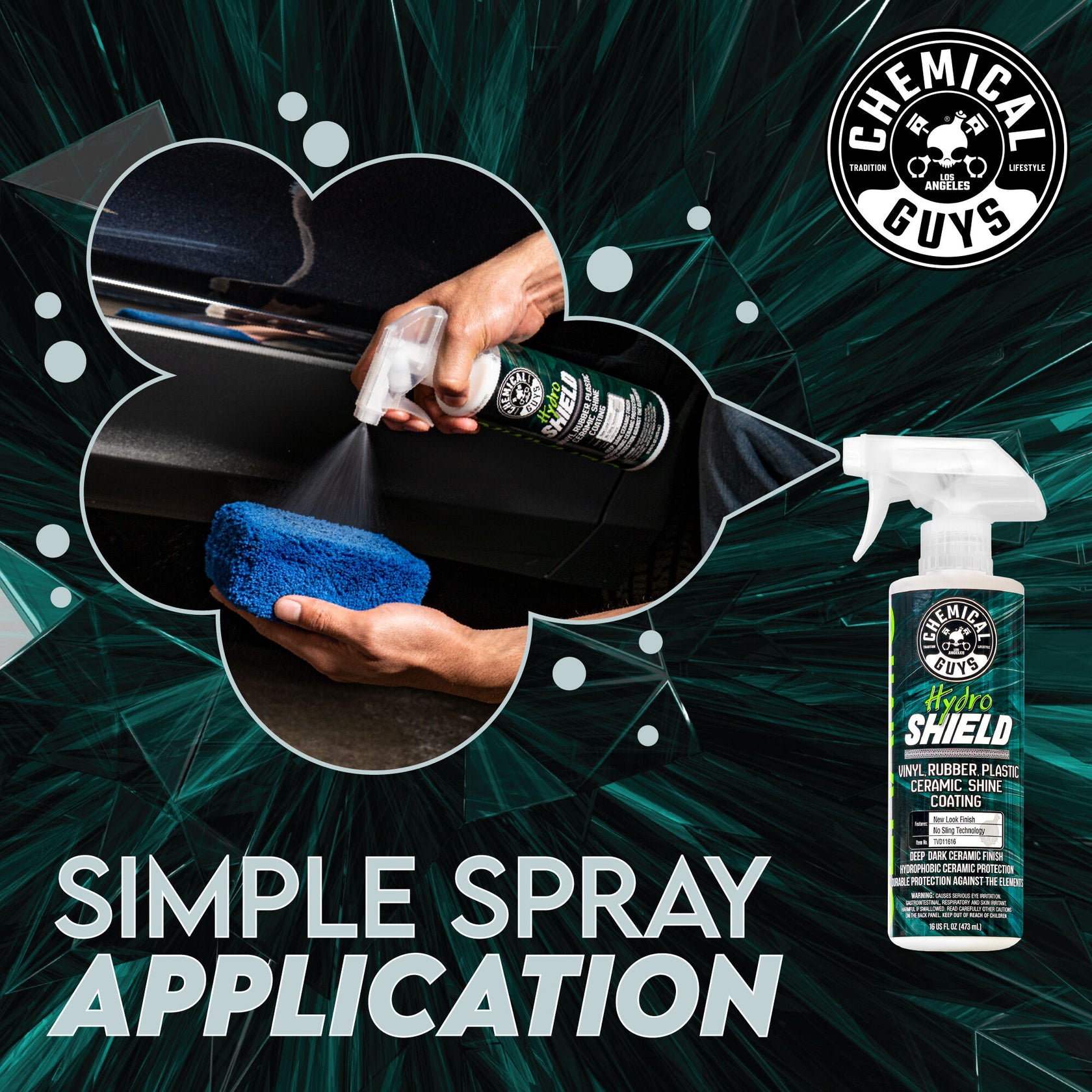 HydroShield Vinyl, Rubber, Plastic Ceramic Shine Coating | Chemical Guys