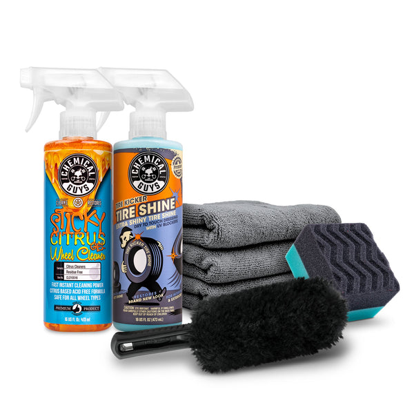 Car Wheels & Tires Renewal Deluxe Kit with Sheepskin Brush | Chemical Guys