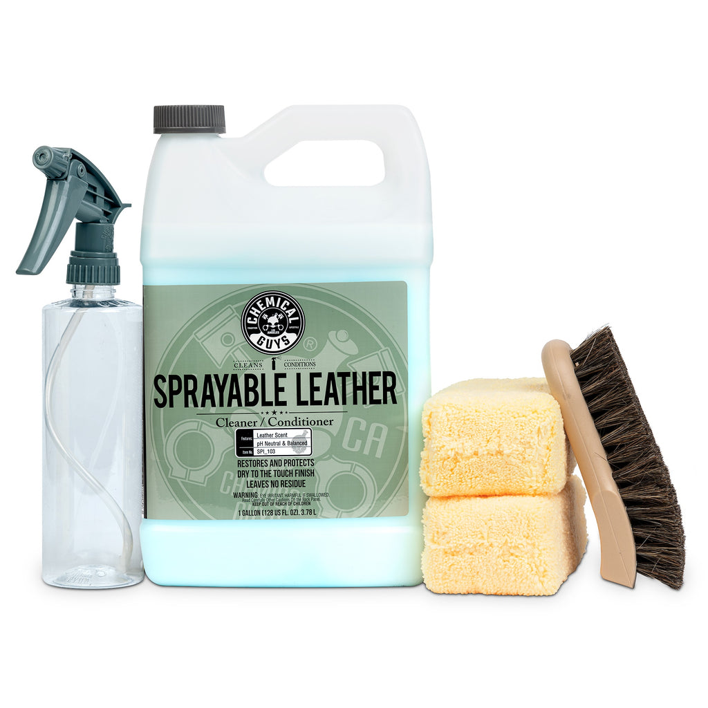 Sprayable Leather Cleaner & Conditioner Gallon with FREE Accessories ...
