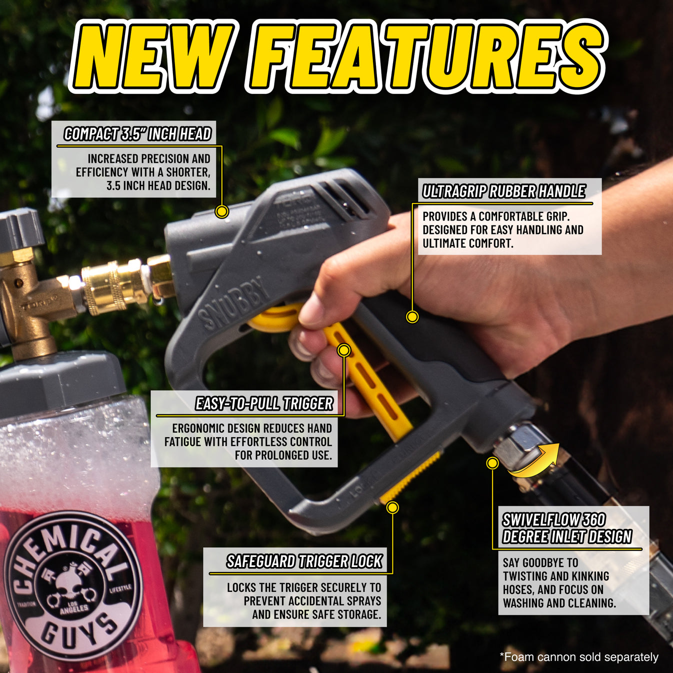TORQ Snubby Pressure Washer Gun - Foam Cannon Attachment | Chemical Guys